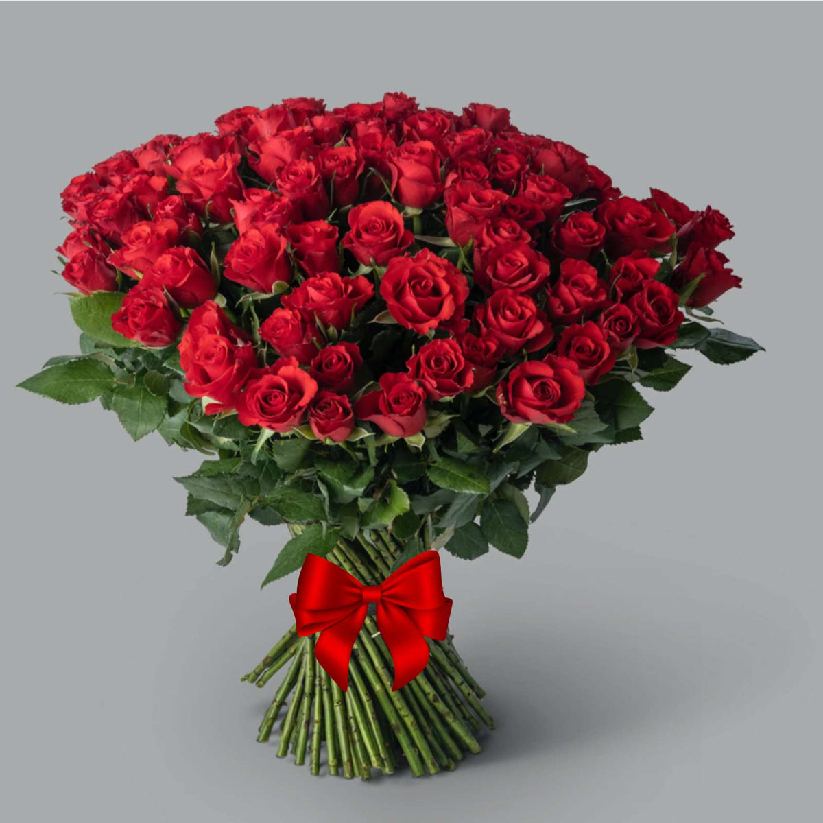 100 Red Roses Flower Bouquet – MadFlowers